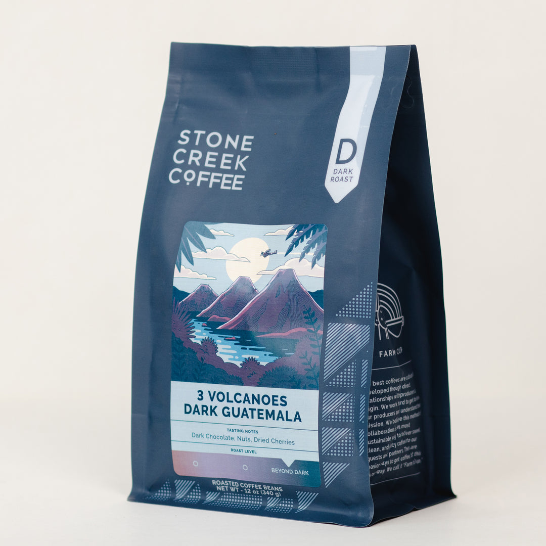 3 VOLCANOES DARK GUATEMALA - 2 lb / Whole Bean - Stone Creek Coffee
